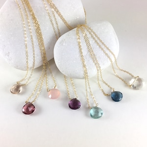 Simple Gemstone Necklace Crystal Quartz Pendant Necklace - Etsy