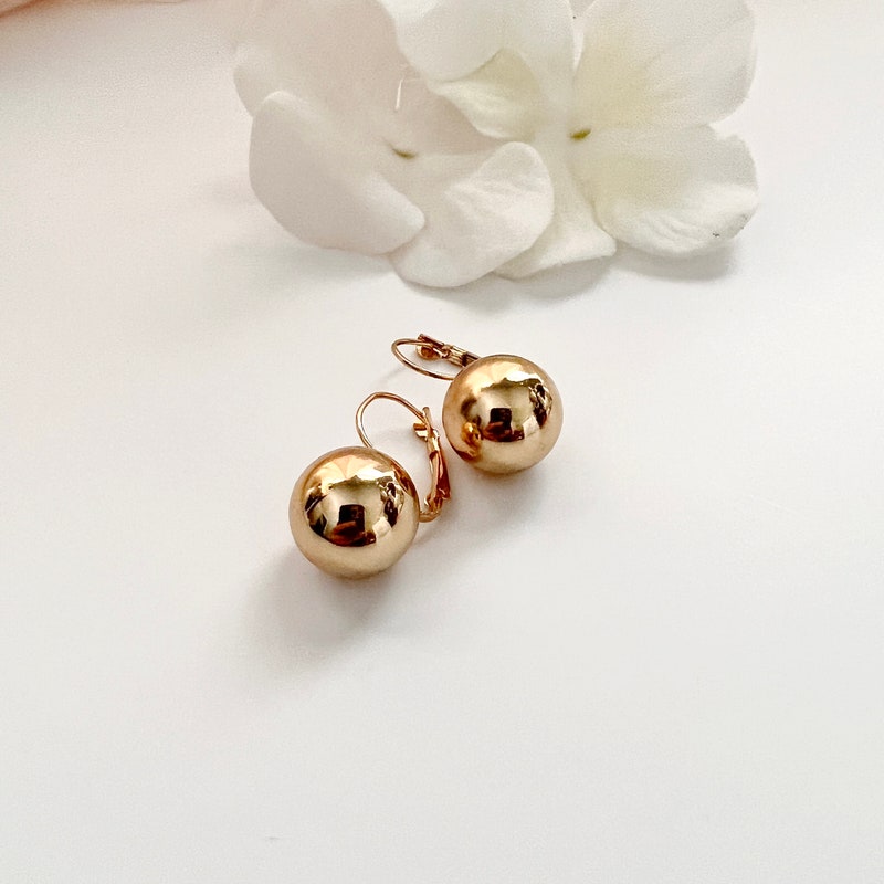 Gold Ball Earrings - Etsy