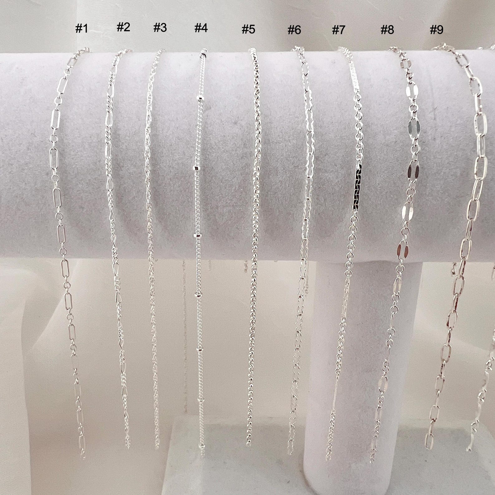 Dainty Sterling Silver Chain Necklace for Women, Layering Style, Rope ...