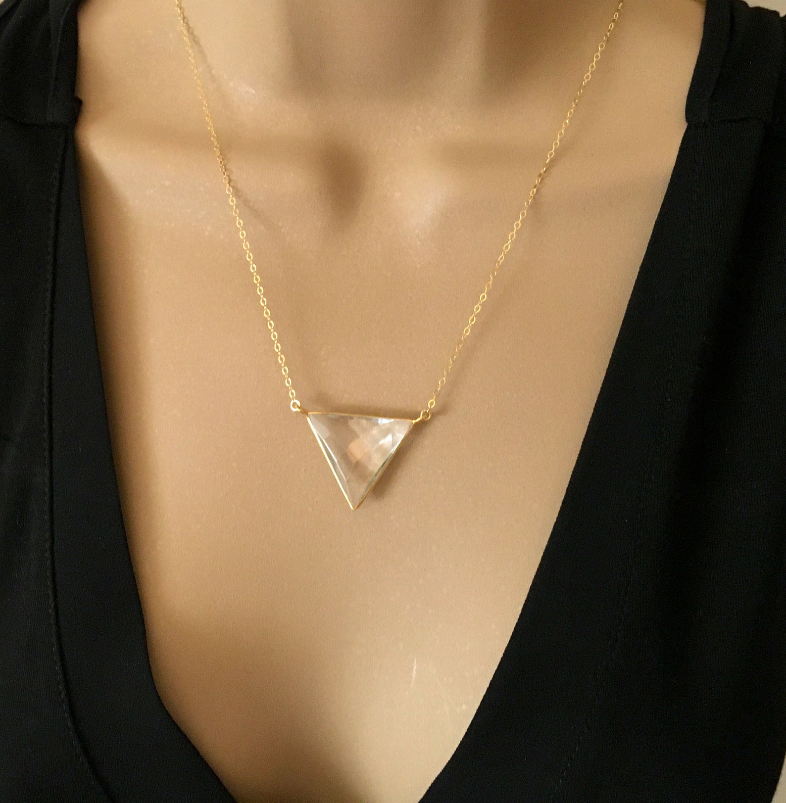 Clear Quartz Necklace Clear Quartz Pendant Necklace Clear - Etsy
