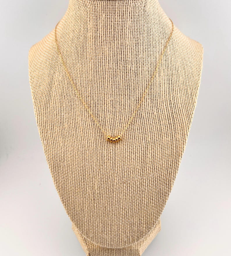 Dainty Roundel Floating Bead Necklace, Custom, Personalized Jewelry ...