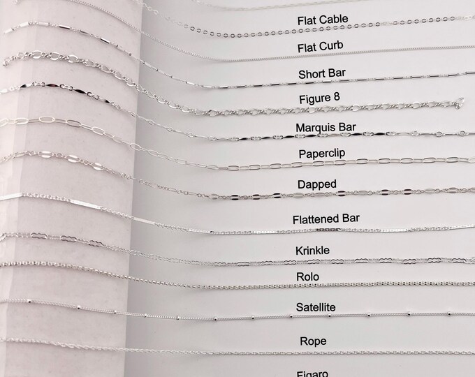Dainty Sterling Silver Chain Necklace, Layering Style, Multiple Styles ...