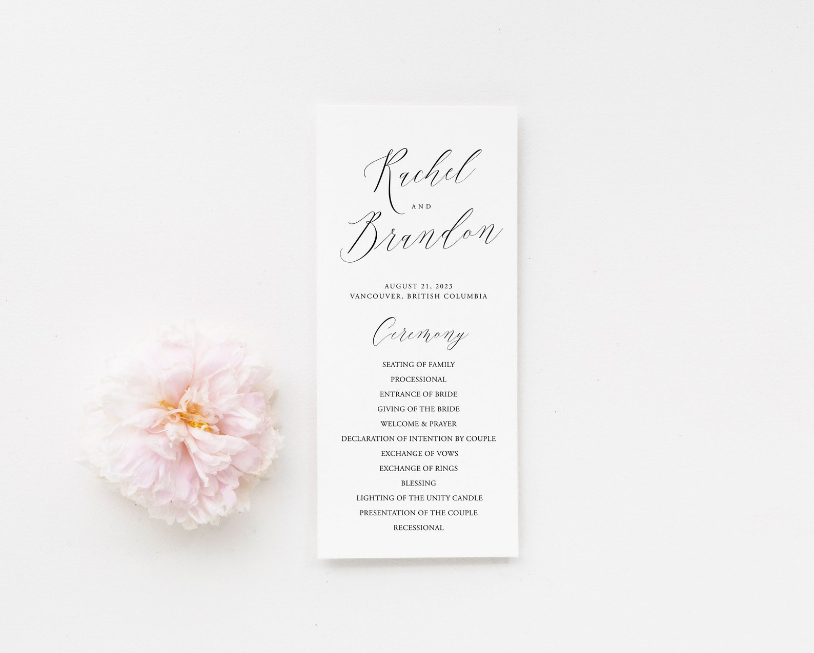 Wedding Program Template Modern Script Program Template - Etsy