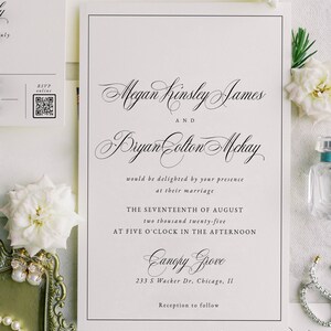 Classic Wedding Invitation Template. Calligraphy Printable Wedding ...