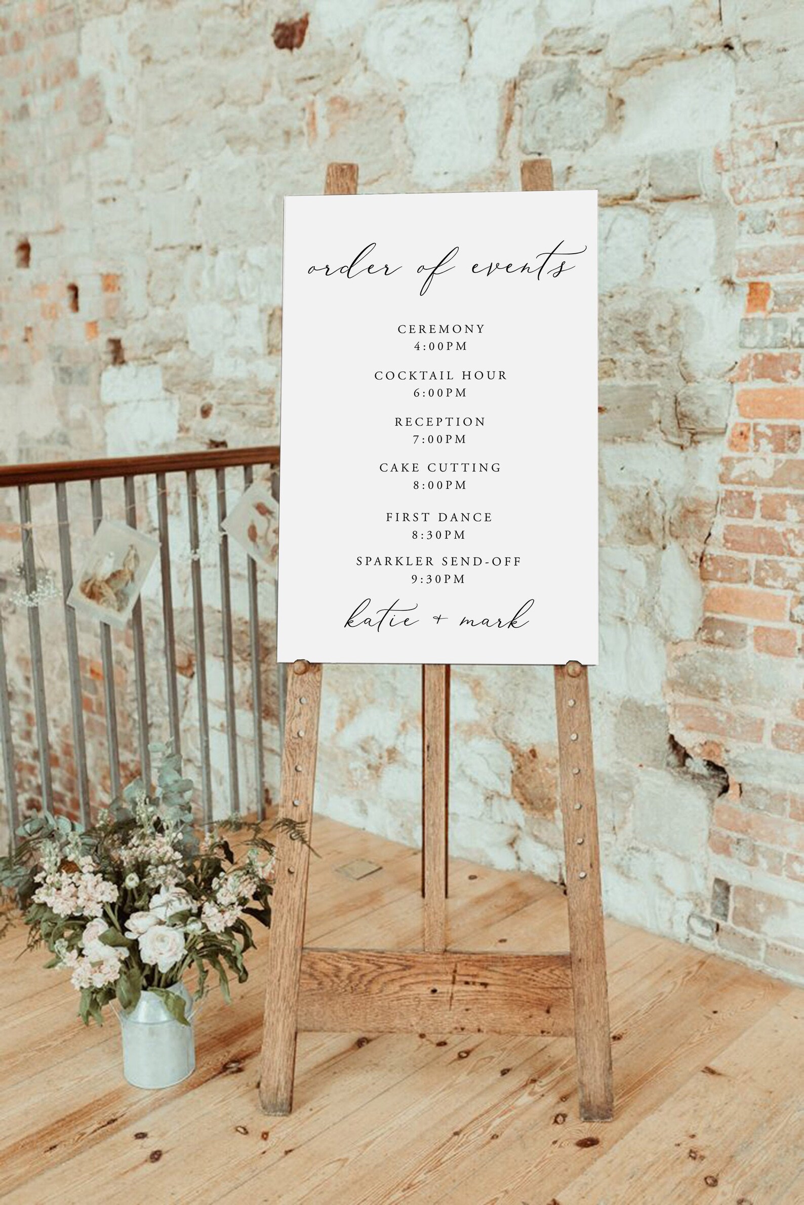 Order of Events Wedding Sign Large Wedding Timeline Sign - Etsy