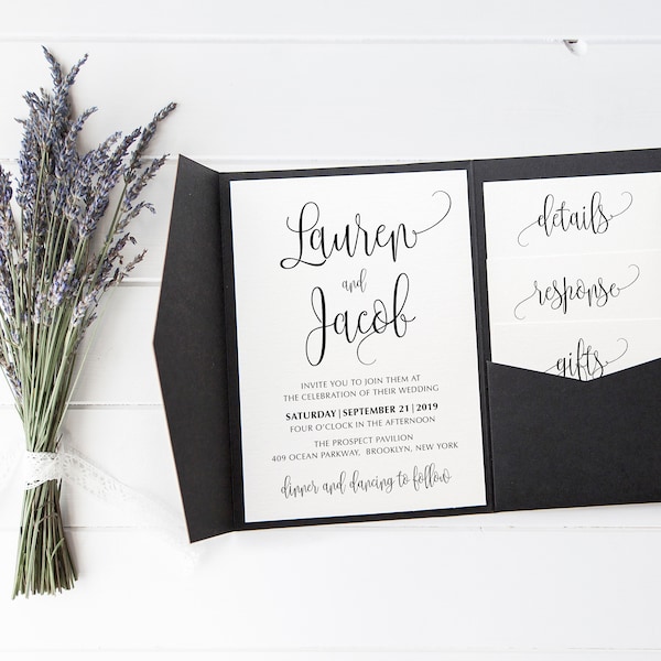 Pocket Folder Invite - Etsy