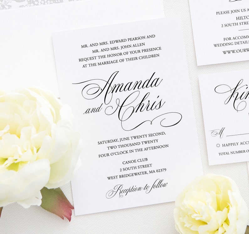 Traditional Wedding Invitation Template Elegant Printable | Etsy