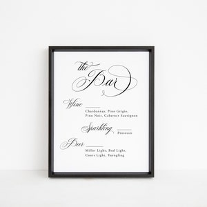 Classic Bar Sign Template, Signature Drink, Wine, Beer, Bar Menu Sign ...