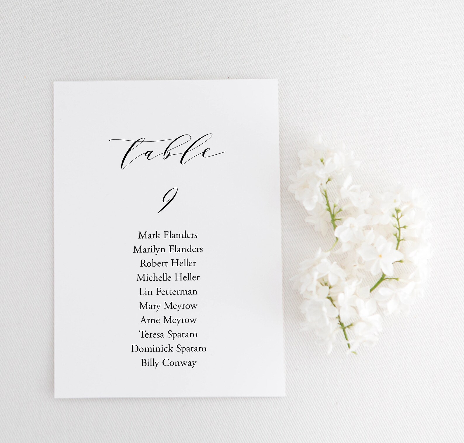 Wedding Table Cards Template Elegant Seating Chart Calligraphy - Etsy