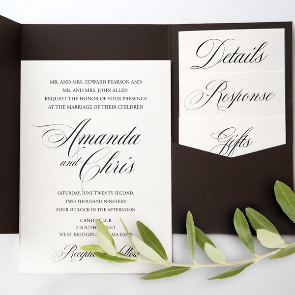 Pocket Folder Invite - Etsy