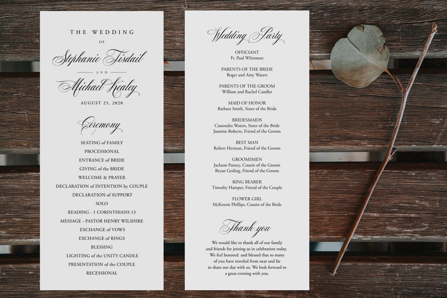 Editable Wedding Program. Program Template Wedding. Printable | Etsy