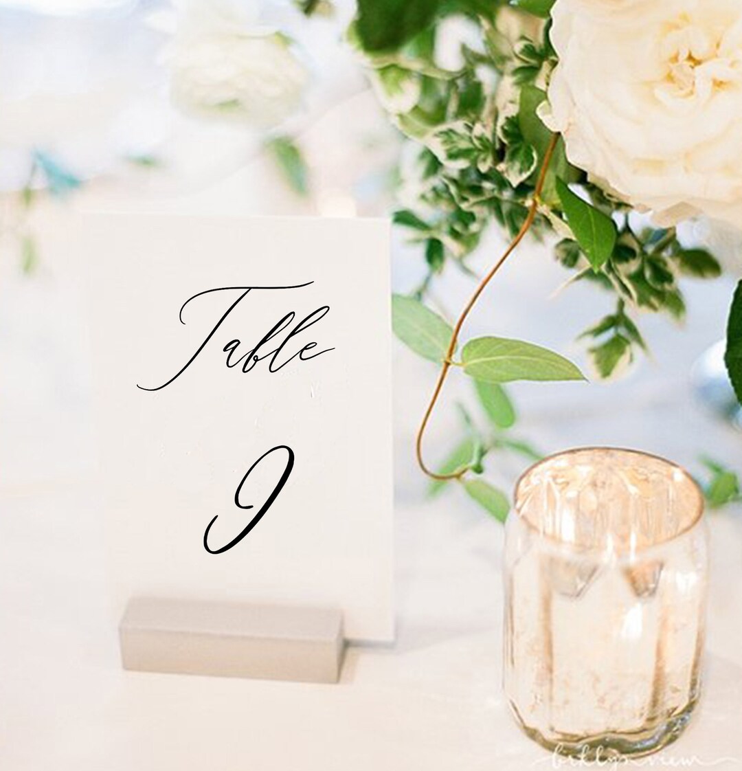 Table Numbers Template Modern Script Table Numbers Printable Table ...