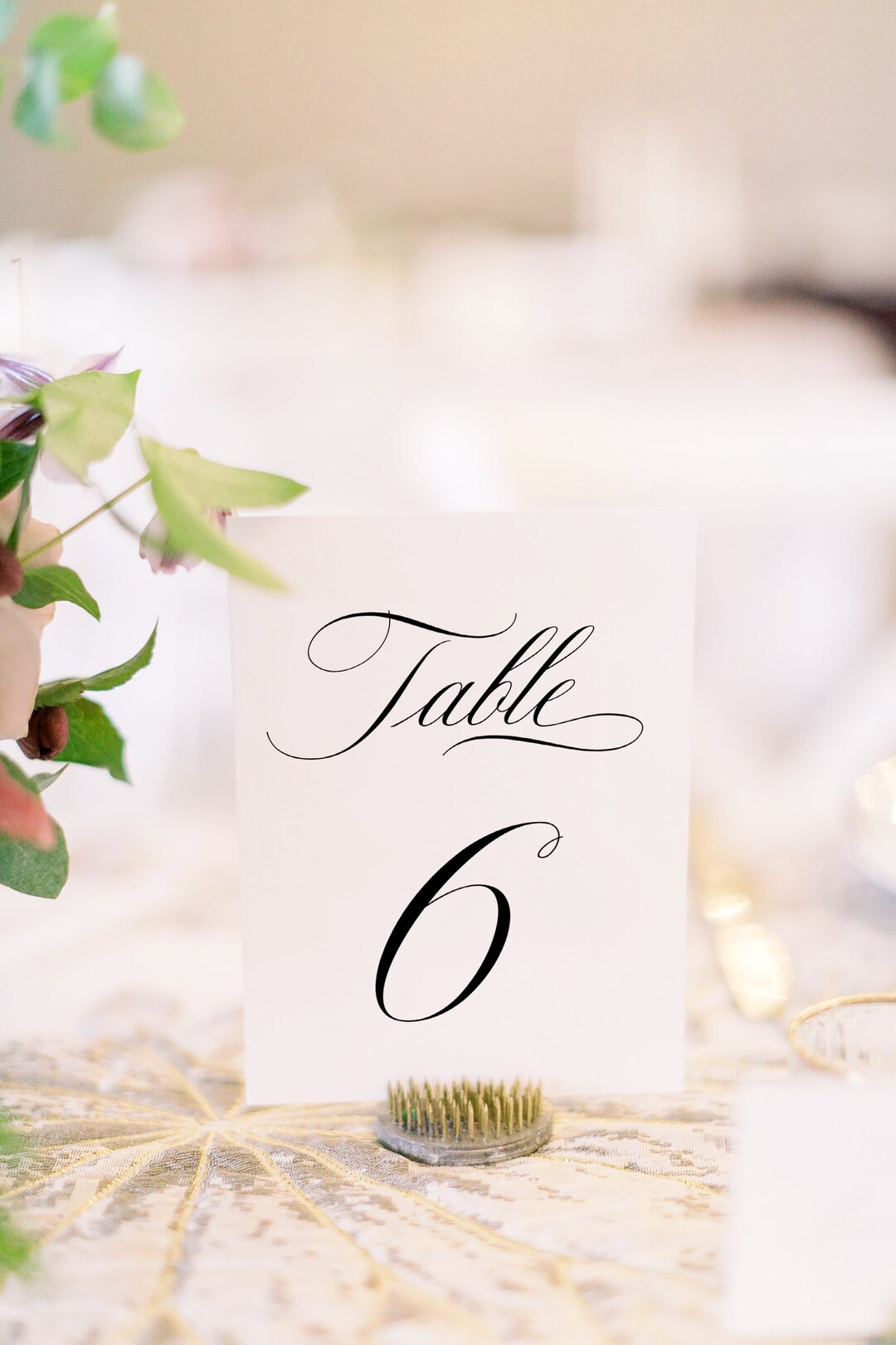 Elegant Script Wedding Table Numbers Template - DIY Download and Print ...