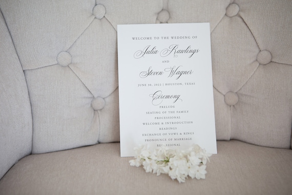 Elegant Wedding Program Classic Program Template Wedding - Etsy