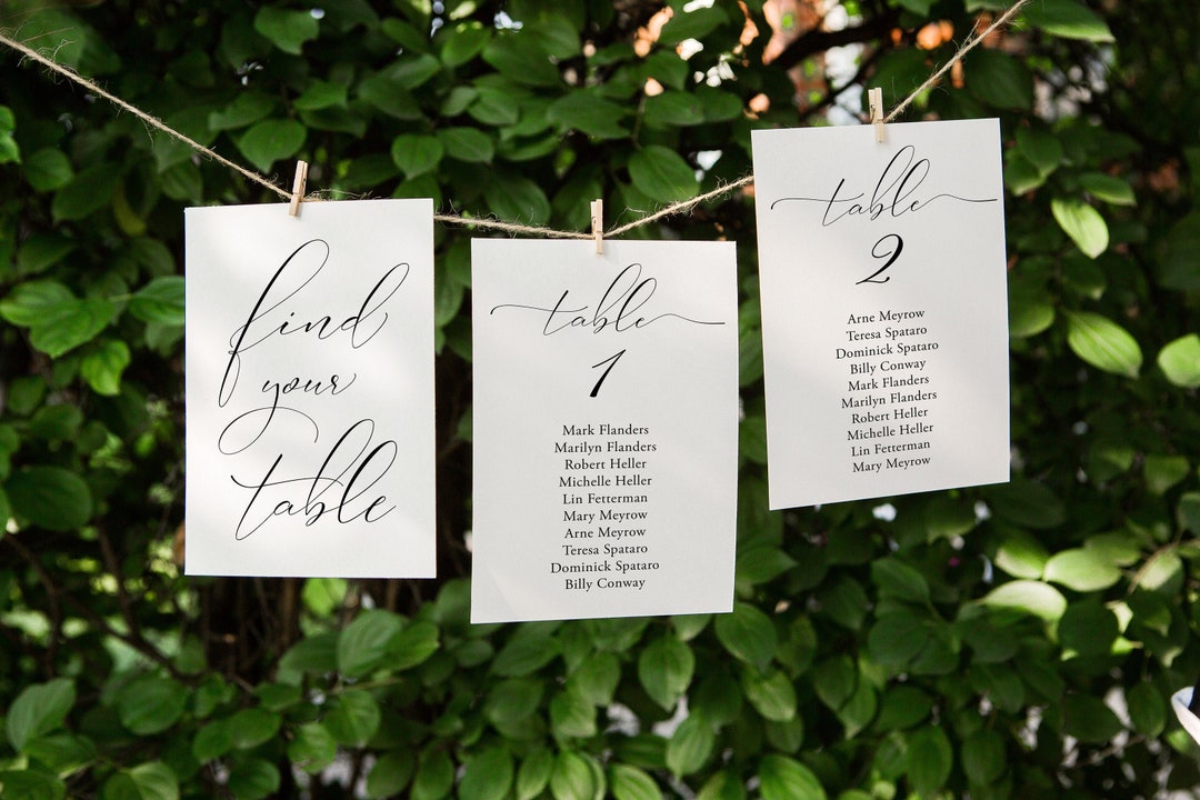 Wedding Table Cards Template, Elegant Printable Table Cards, Wedding ...