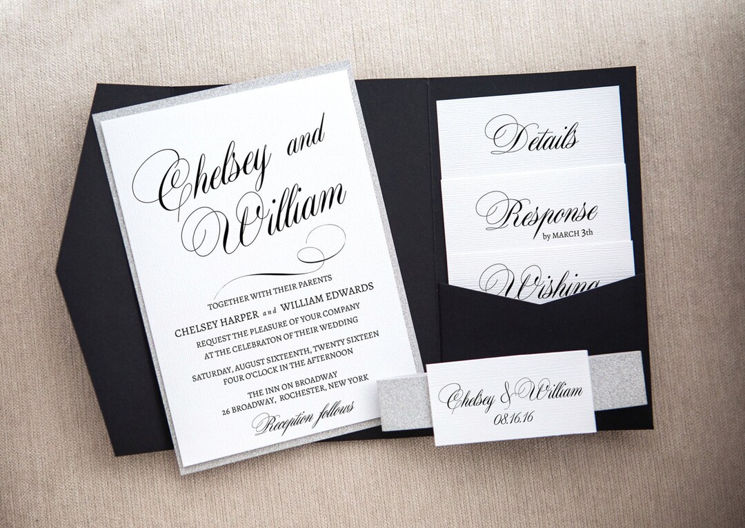 Pocket Invitation Template - Printable Pocket Invitation - Calligraphy ...
