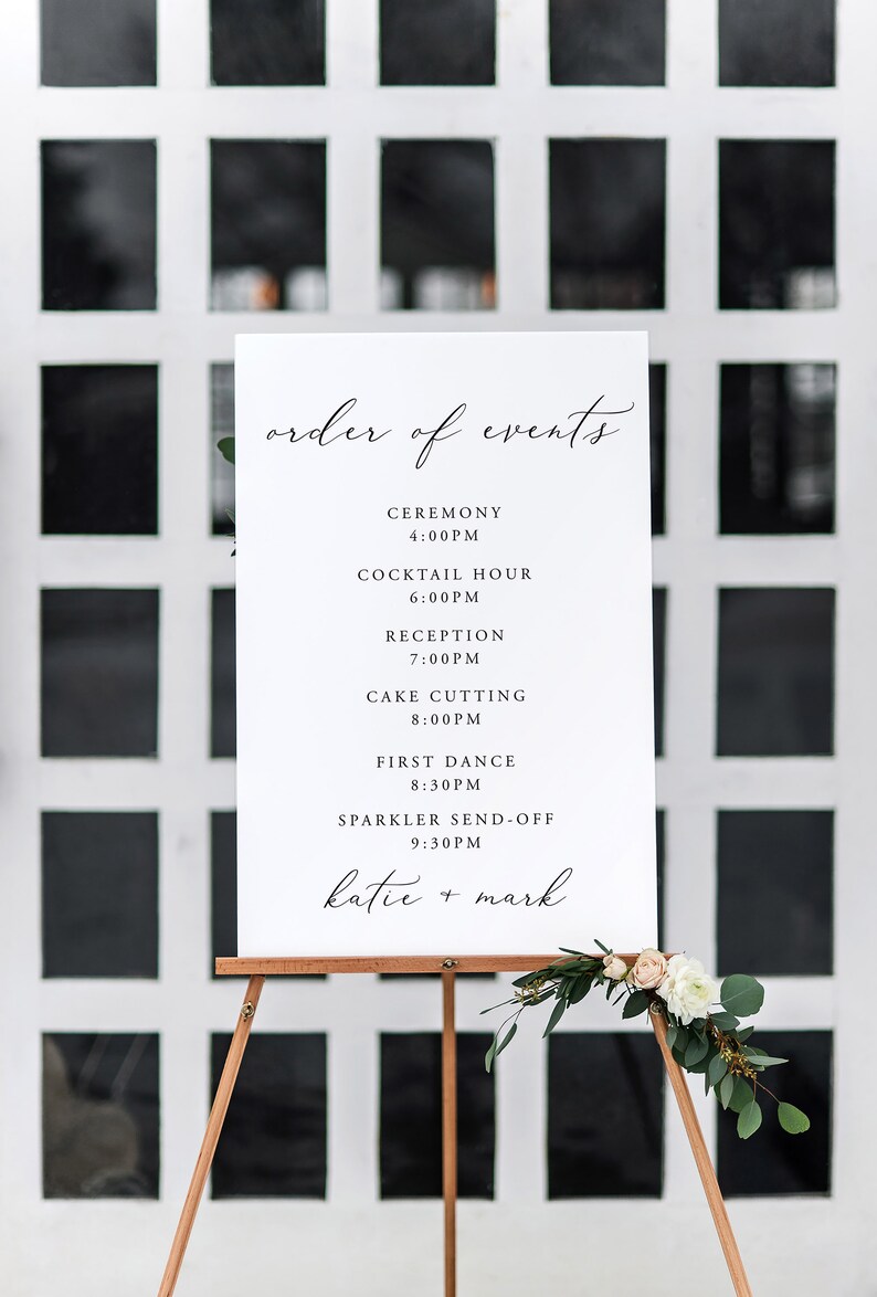 Order of Events Wedding Sign Large Wedding Timeline Sign - Etsy