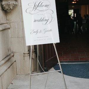 All Script Classic Welcome Sign, Vertical Calligraphy Welcome Wedding ...