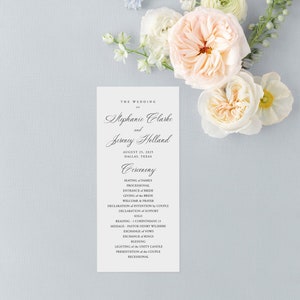 Modern Calligraphy Wedding Program Template Script Program Template ...