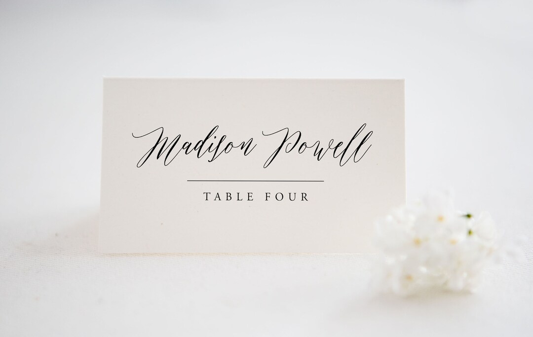 Simple Place Card Template Wedding Place Cards Template Modern Place ...
