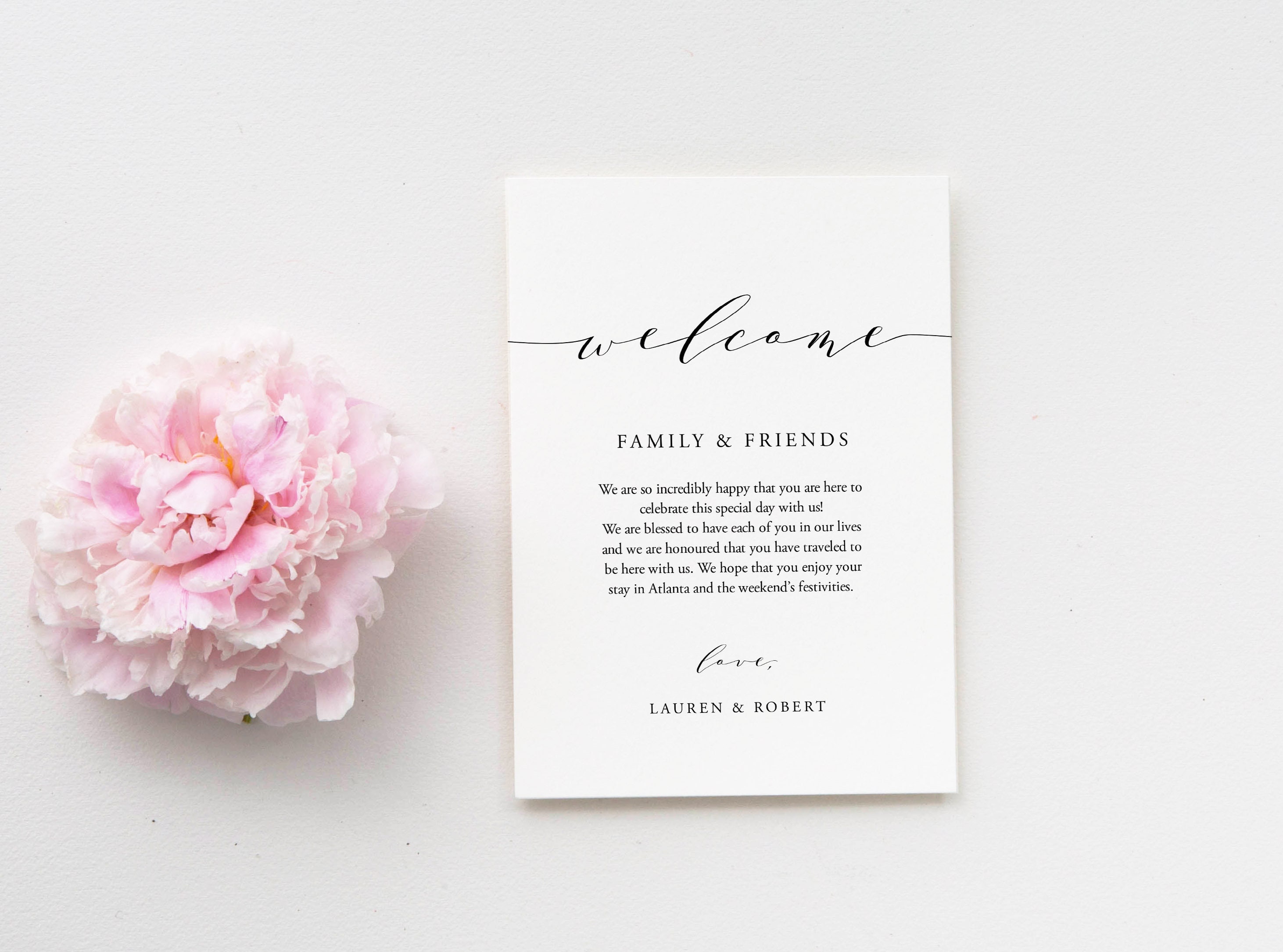Modern Welcome Wedding Note Template Elegant Welcome Card | Etsy