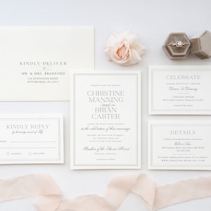 Elegant Wedding Invitation Set Template, Classic Formal Wedding ...