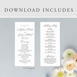 Modern Calligraphy Wedding Program Template Script Program Template ...