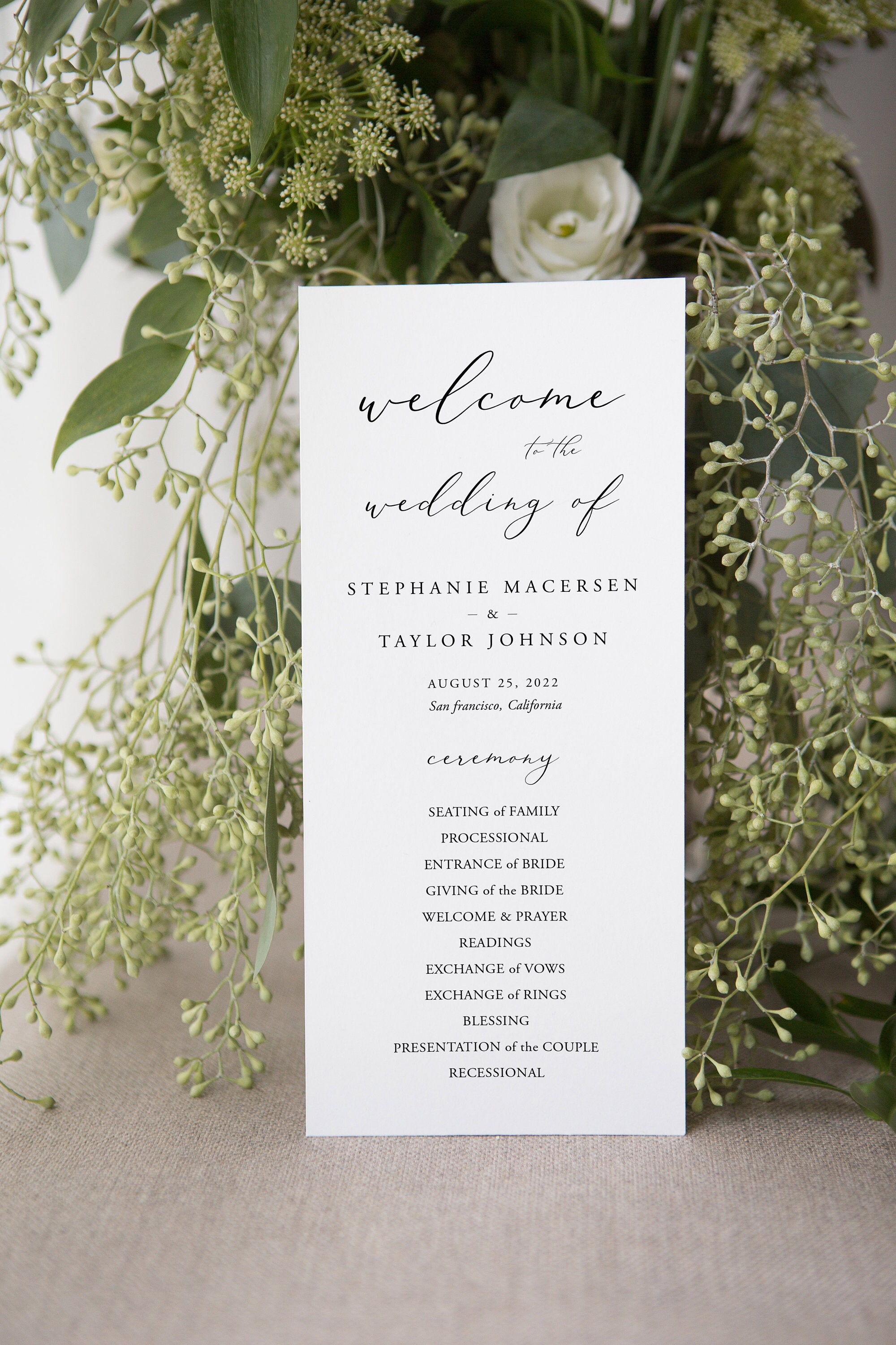 Modern Script Wedding Program Calligraphy Program Template for - Etsy