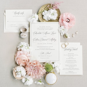 Classic Wedding Invitation Template. Calligraphy Printable Wedding ...