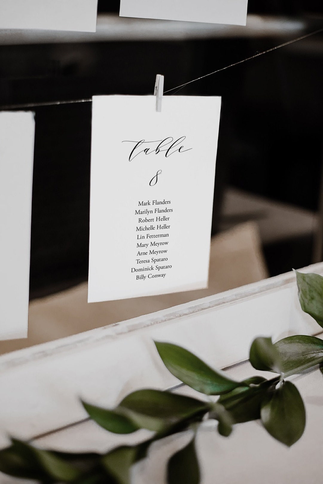 Wedding Table Cards Template Elegant Seating Chart Calligraphy Table ...