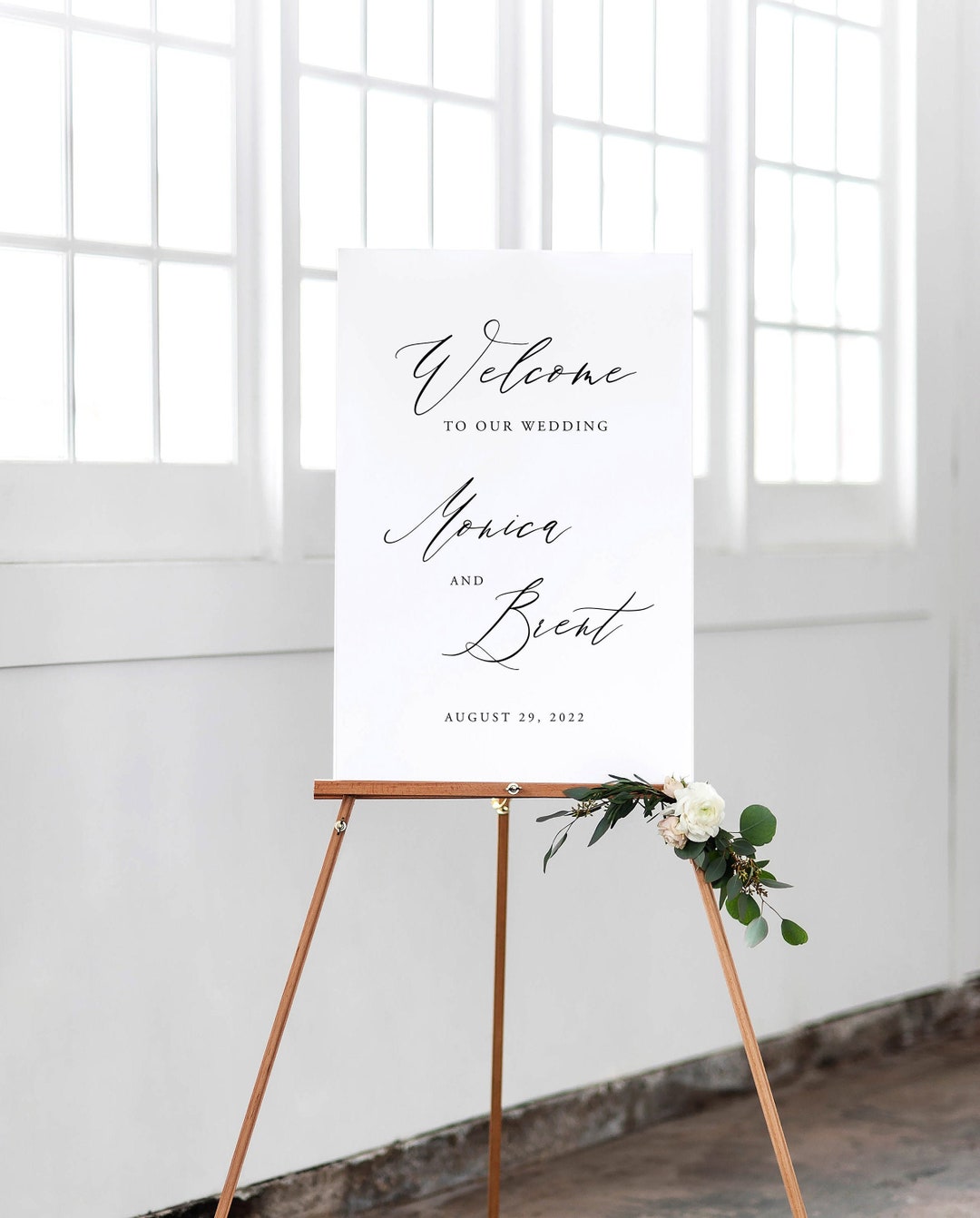 Modern Wedding Welcome Sign Elegant Welcome to Our Wedding Template ...