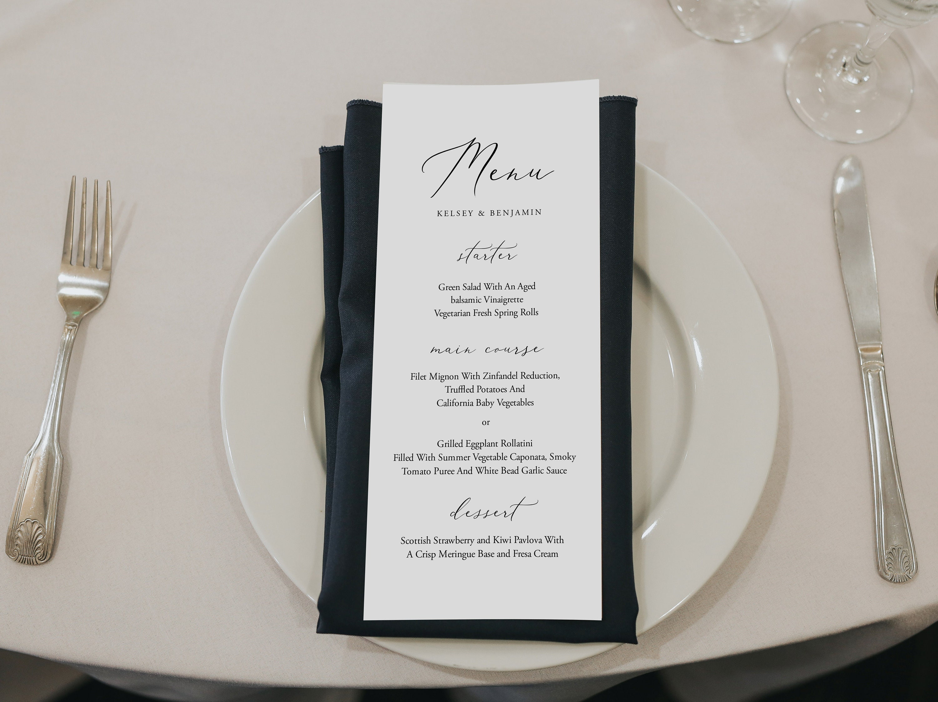 Simple Wedding Menu Template Printable Wedding Menu Template | Etsy