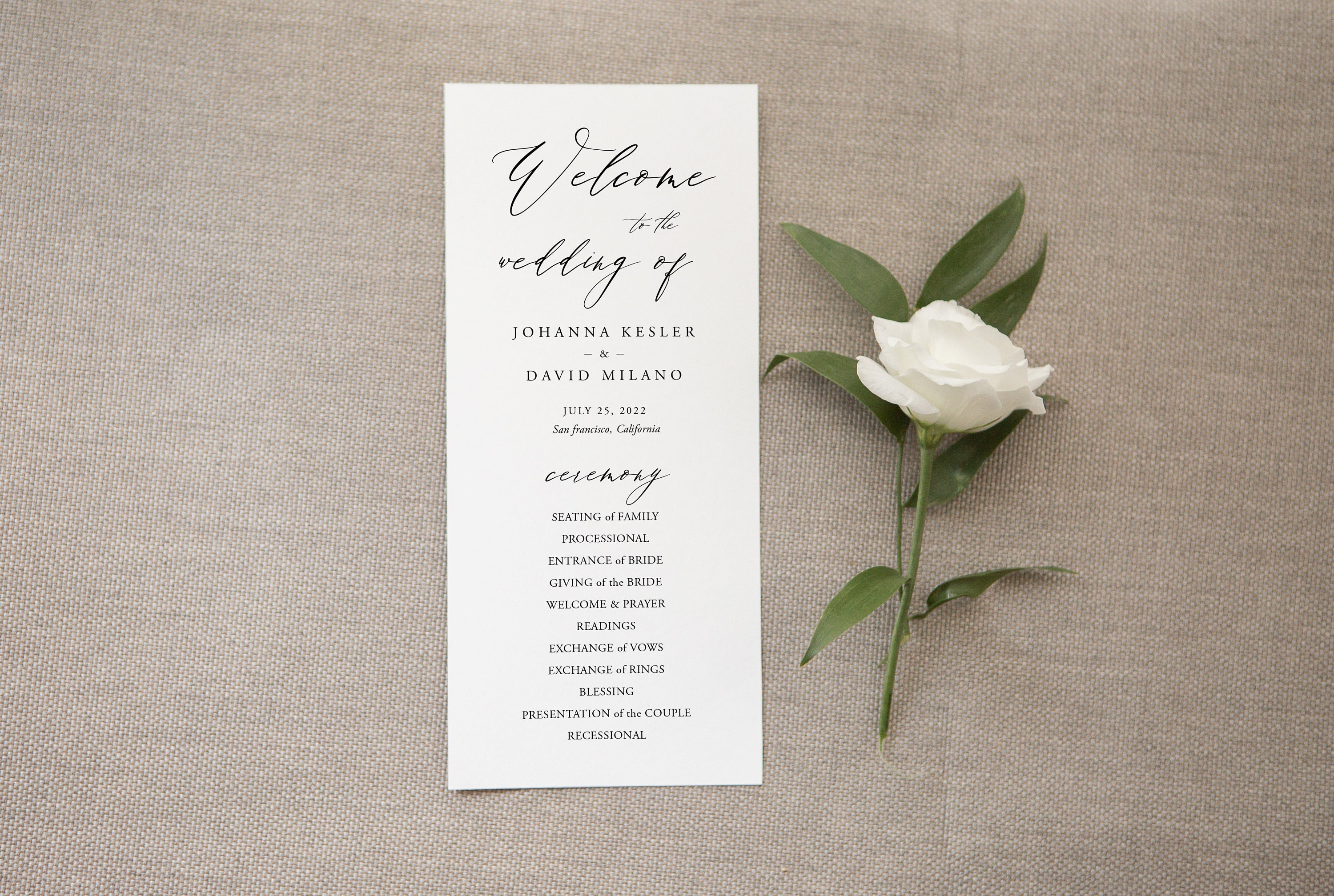 Wedding Program Template Modern Script Program Template | Etsy