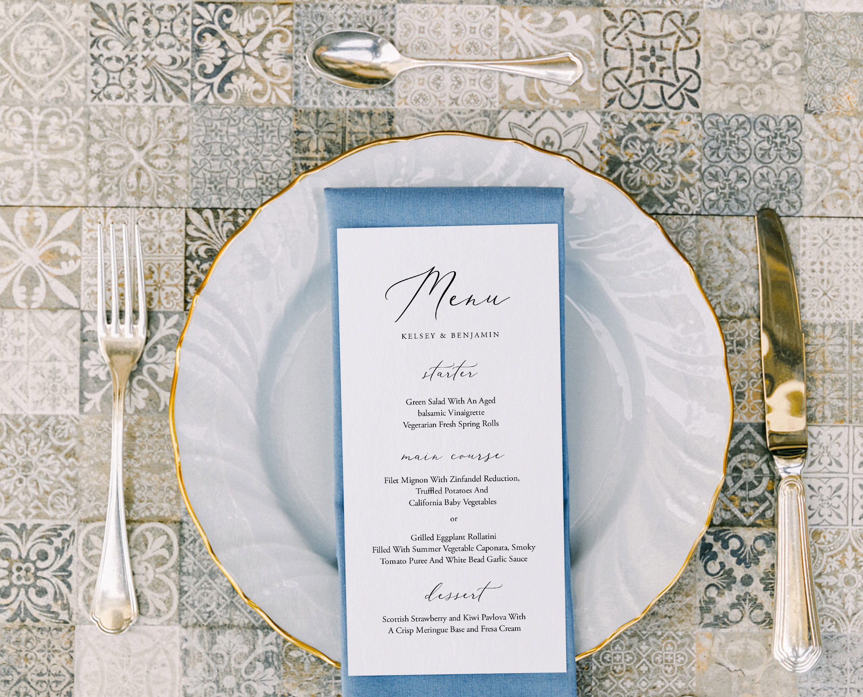 Simple Wedding Menu Template Printable Wedding Menu Template | Etsy