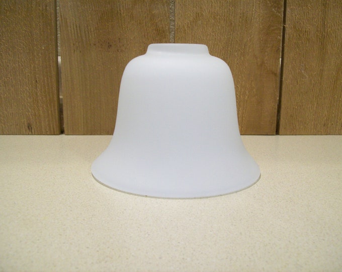 Vintage Frosted Heavy Glass Bell Shape Lamp Shade Globe Pendant Shade 4 ...