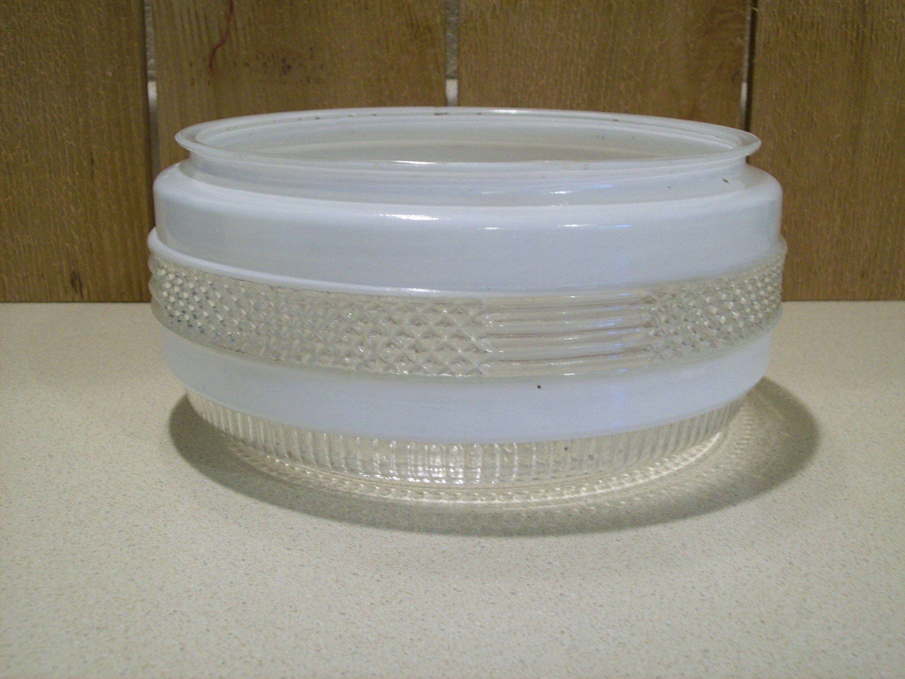 Vintage Mid-century Bullseye Pattern Frosted & Clear Pressed Glass ...