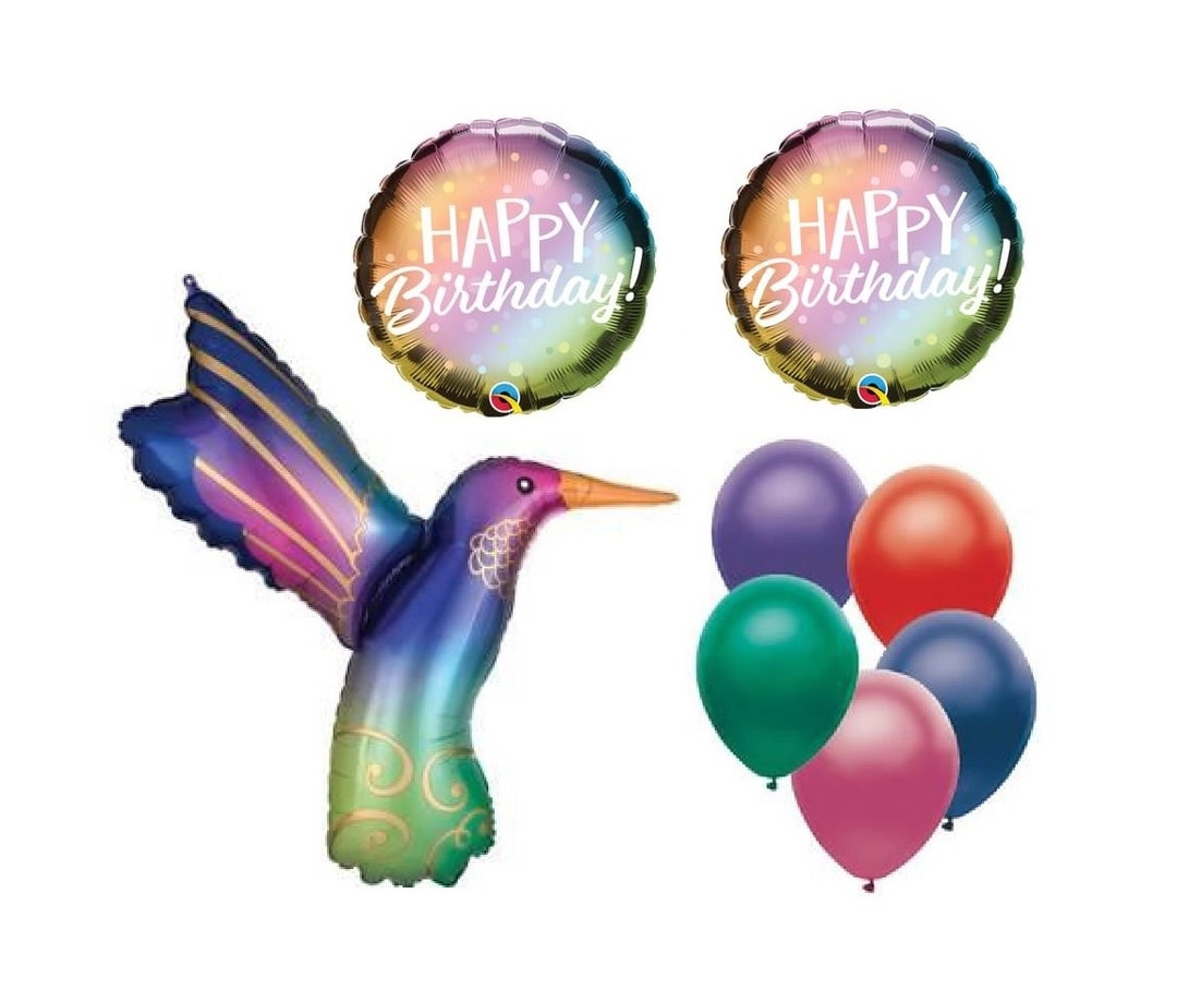 Hummingbird Birthday Party Decorations Bouquet of Balloons With Rose ...