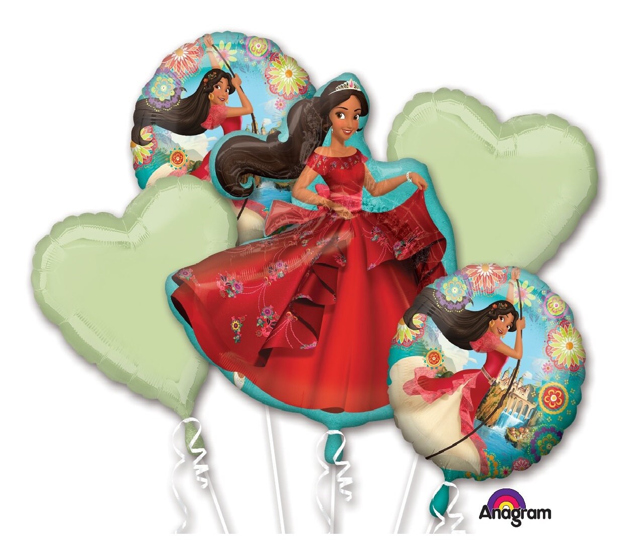 Elena of Avalor 5 Piece Balloon Bouquet With Red Number 1-9 Option - Etsy