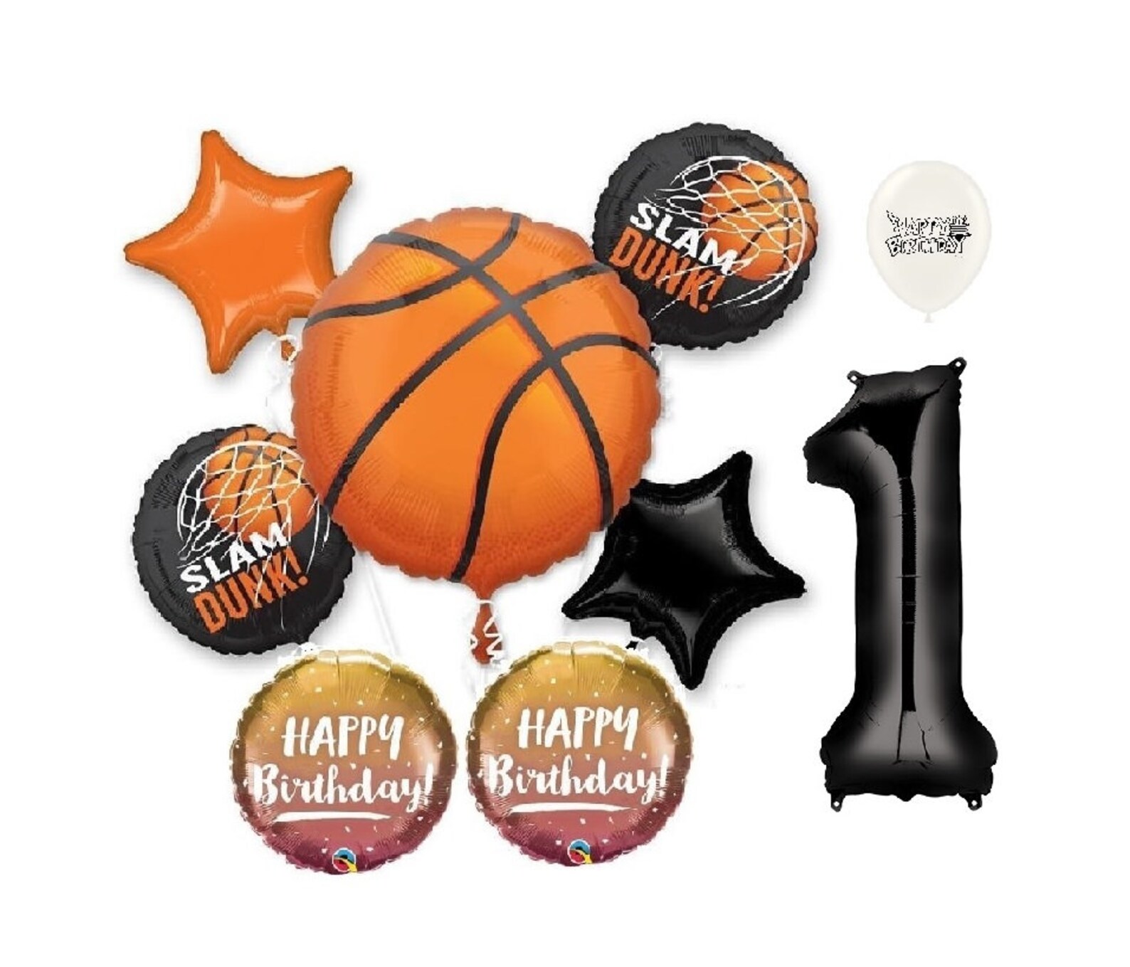 Basketball Slam Dunk Happy Birthday Party Bouquet of Balloons - Etsy