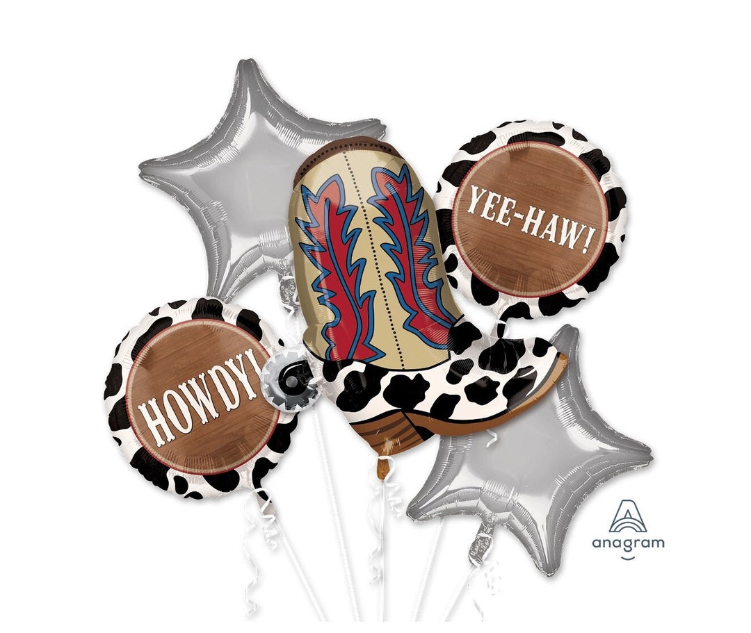 Western Yee Haw Howdy 5 Piece Balloon Bouquet - Etsy