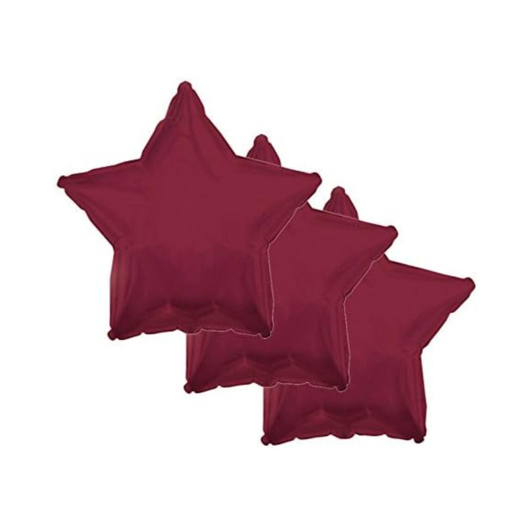 3 Piece 18" Solid Maroon Star Foil Balloons - Etsy
