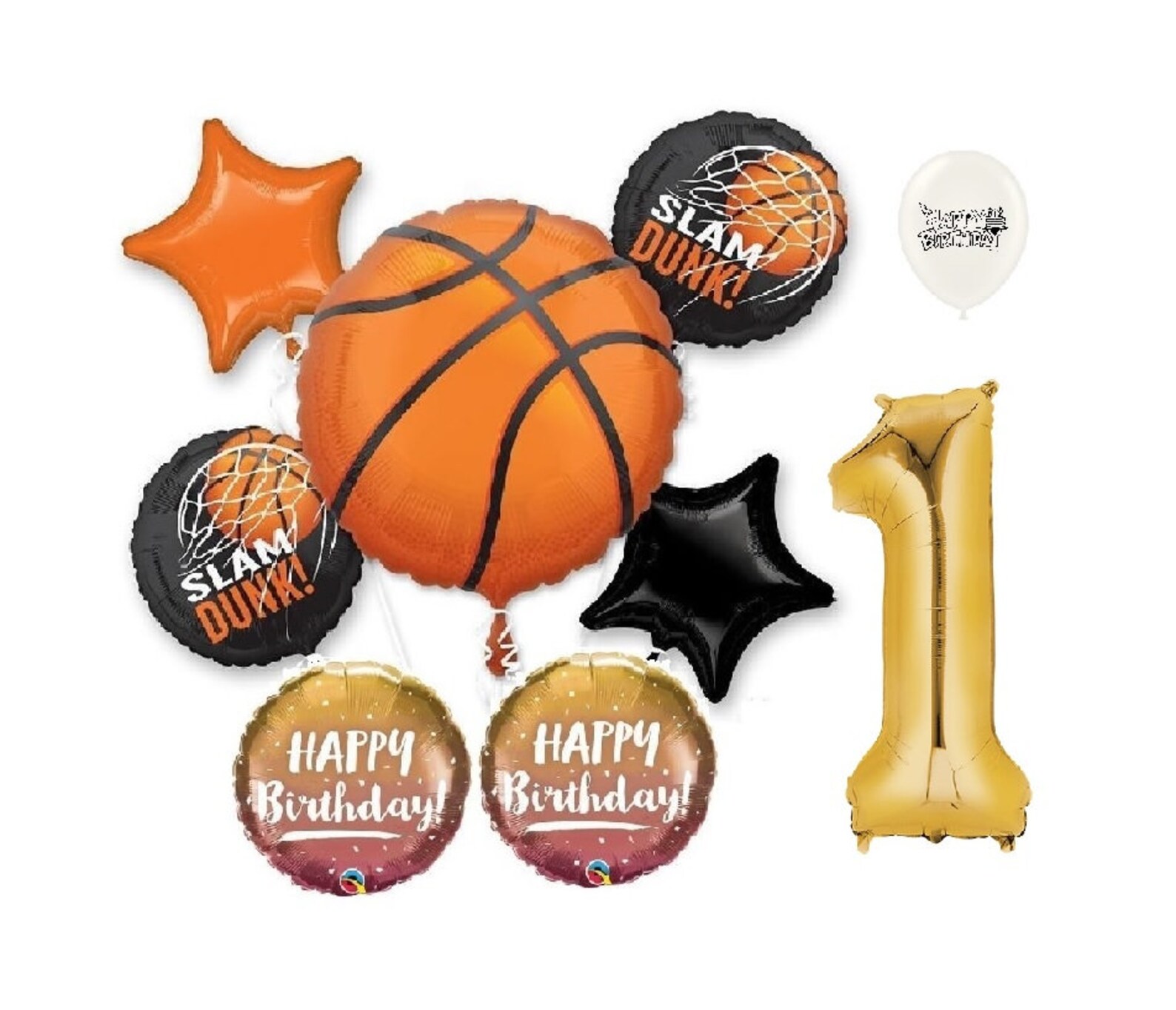 Basketball Slam Dunk Happy Birthday Party Bouquet of Balloons - Etsy