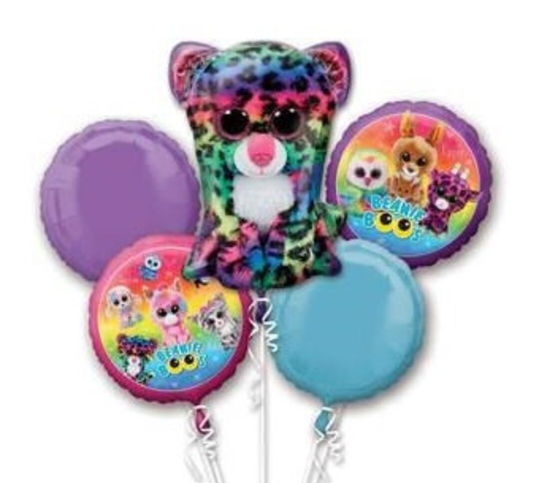 5 Piece Beanie Boos Party Balloons Bouquet - Etsy