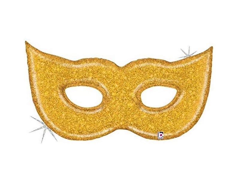 51" Gold Glitter Mask Foil Balloon - Etsy