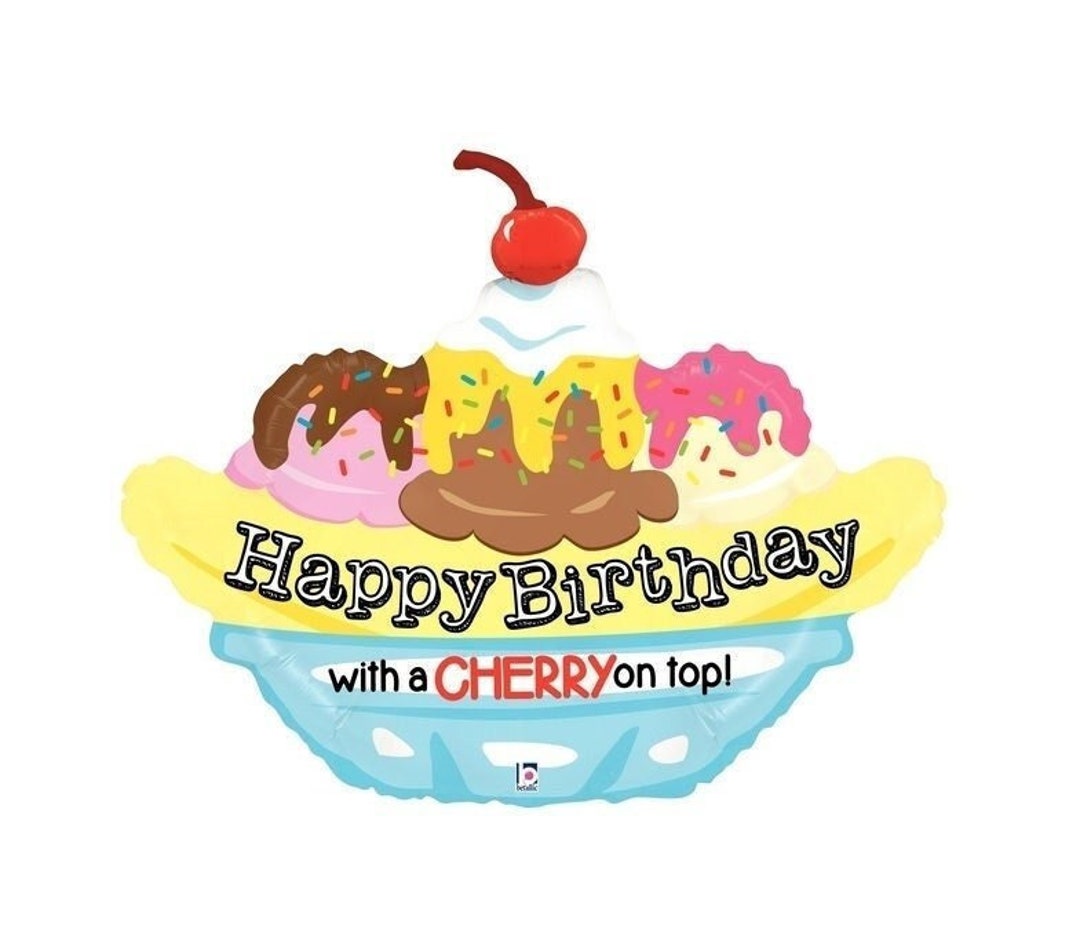 29" Banana Split Birthday Super Shape Foil Balloon - Etsy