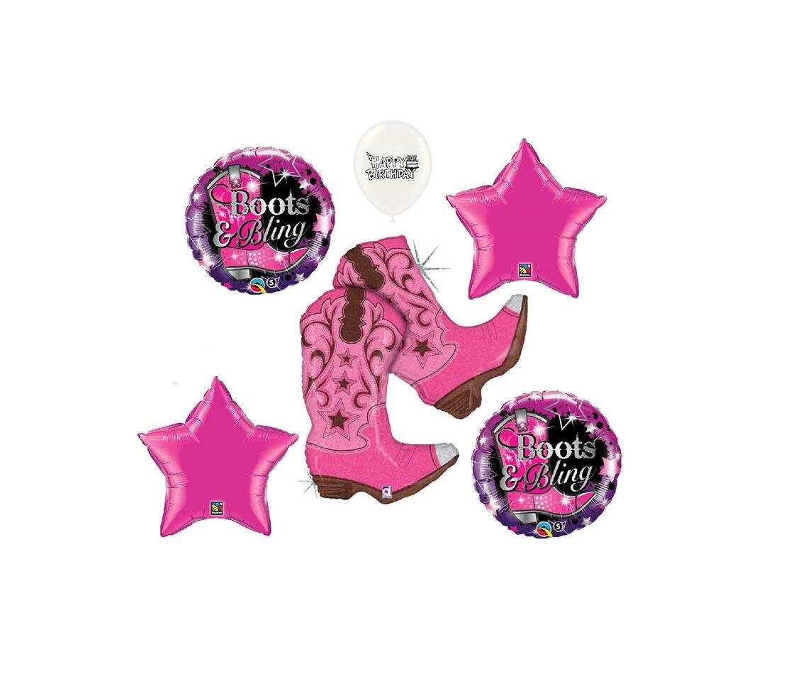 Pink Dancing Cowgirl Boots and Bling Western Rodeo Party Supplies ...