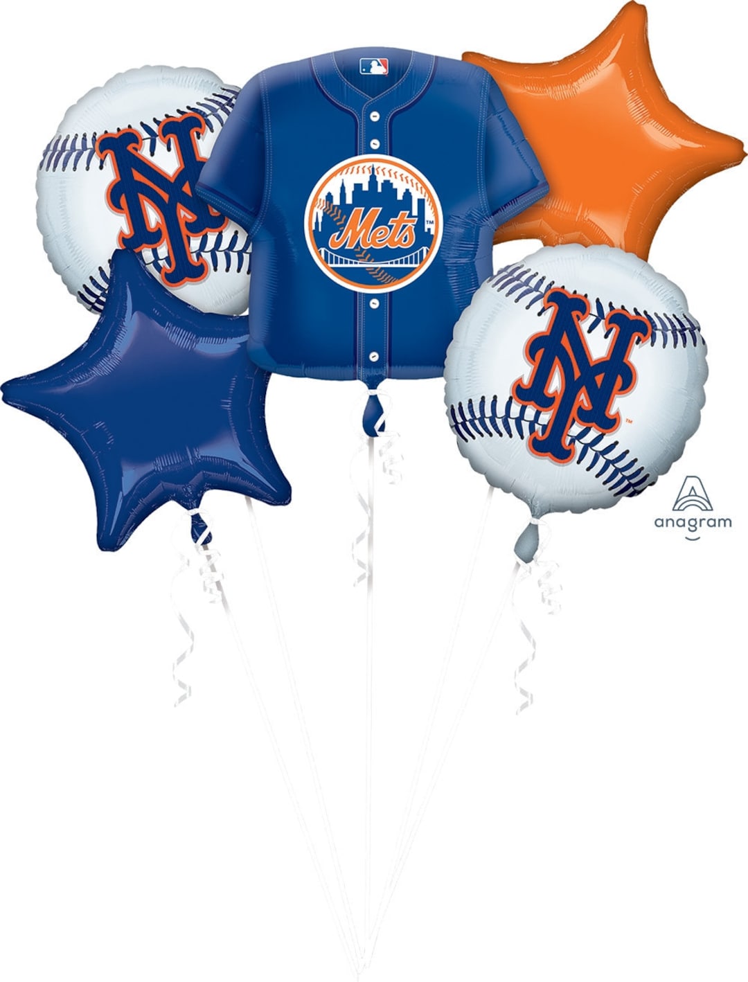 New York Mets Balloons 5 Piece Balloon Bouquet - Etsy