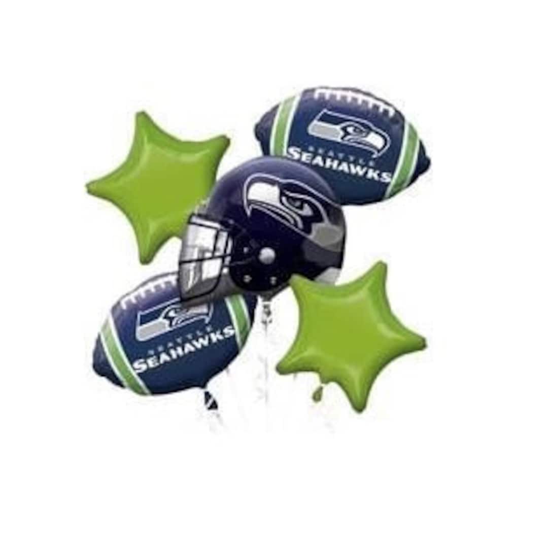 Seattle Seahawks Football Bouquet of Balloons With Silver Number 1-9 ...