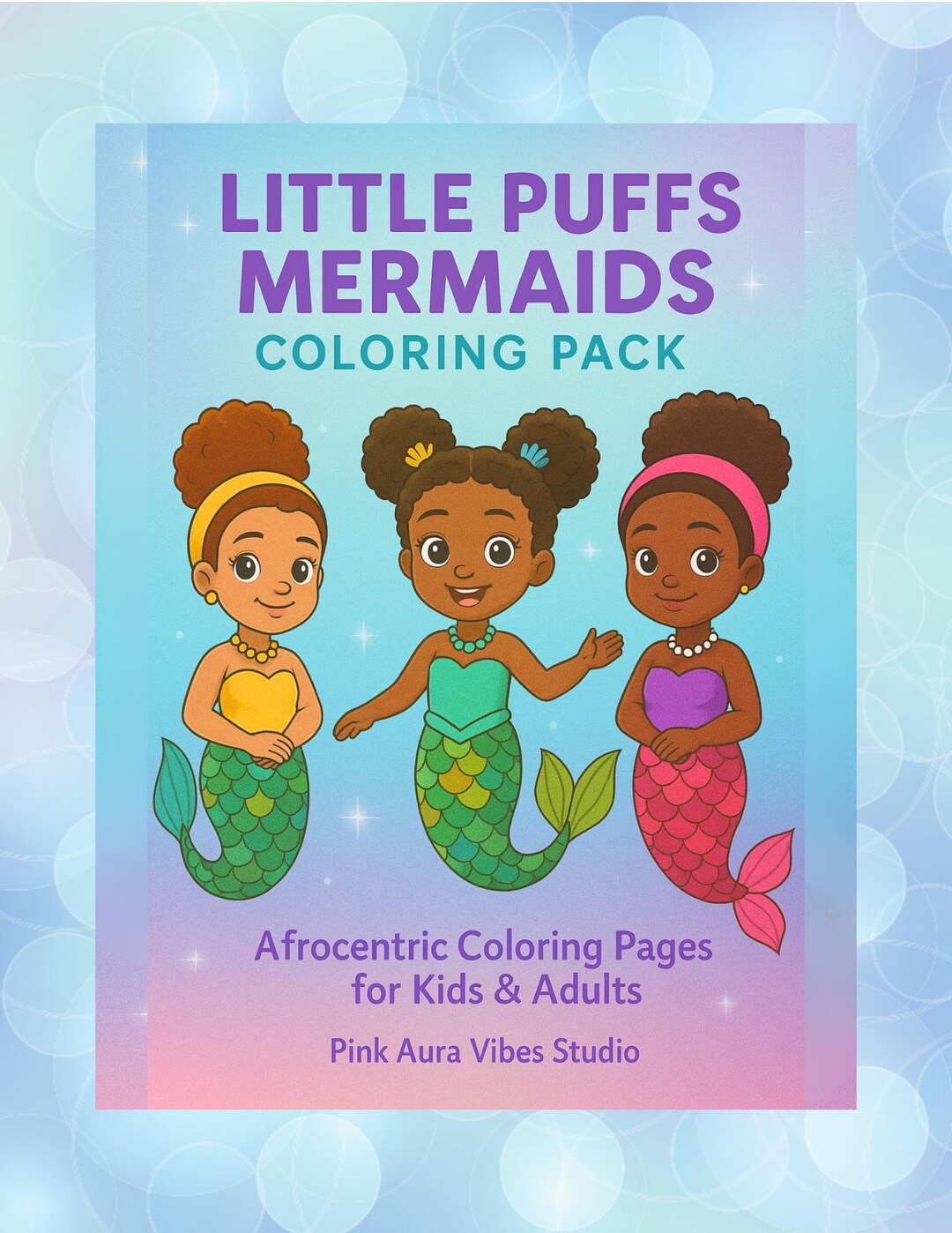 Afrocentric Mermaid Coloring Pages | Little Puffs Art (digital Download ...