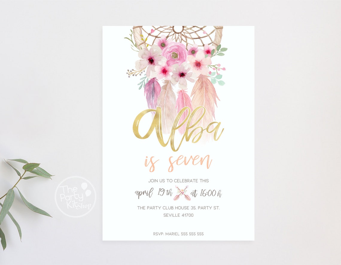Boho Custom Invitation / Digital Print - Etsy